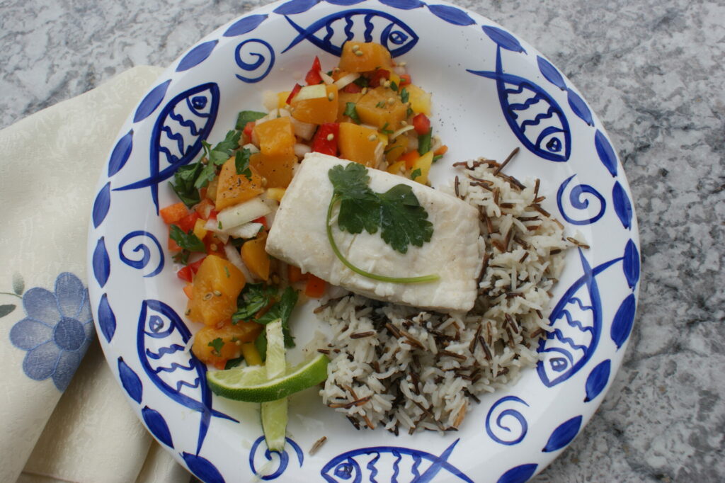 Halibut with Peach Salsa • BC Outdoors Magazine